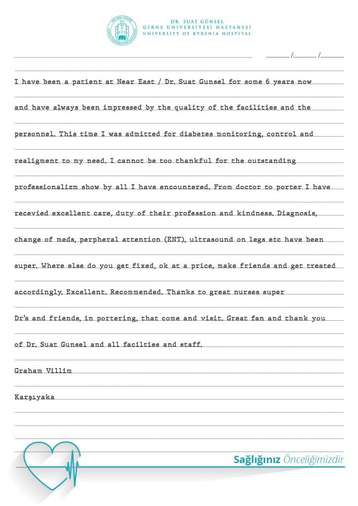 Patient Testimonial – Graham Villim – Dr. Suat Günsel University of ...